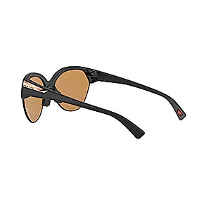 Oakley Women's Oo9447 Trailing Point Rectangular Sunglasses, Matte Black/Prizm Rose Gold Polarized, 65 mm