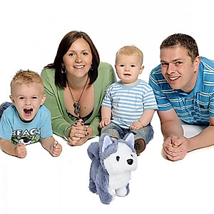 WorWoder Plush Husky Dog Toy Puppy Electronic Interactive Pet Dog - Walking, Barking, Tail Wagging, Stretching Companion Animal for Kids (Husky Dog)