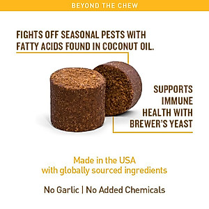 VetIQ Flea & Tick Support for Dogs, Flea and Tick Chewable for Dogs, Supports Dog's Natural Flea Defenses, Free of Added Chemicals and Garlic, Hickory Smoke Flavor, 60 Count