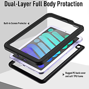 AICase iPad Mini 7 A17 Pro 2024 iPad Mini 6 2021 (6th Generation) 8.3 Inch Waterproof,Dustproof, Shockproof Case Cover with 360 Full-Body Protection with Lanyard for iPad Mini 8.3" 7th/6th Gen