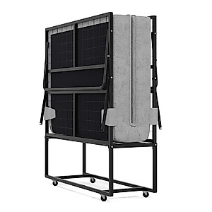 SKKTKT Folding Bed with Mattress, 75" x 39" Twin Size Bed Frame, Portable Foldable Roll Away Adult Bed for Guest, Platform Bed with Fold-up Metal Frame for Bedroom, Living Room, Dorm