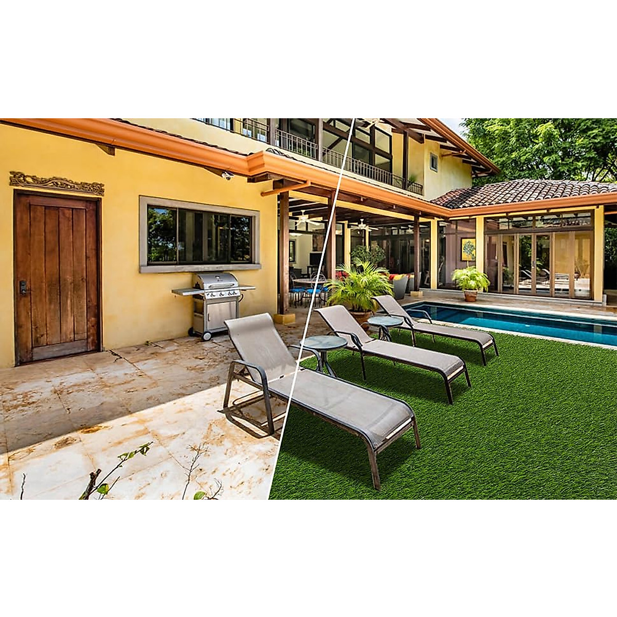 SHACOS Artificial Grass Rug 3x5 Feet 1.2 inch Outdoor Fake Grass Turf Mat Turf Grass Rugs with Drainage Holes Grass Carpet for Dogs Gym Patio Yard Balcony Landscape Lawn Deck Decor