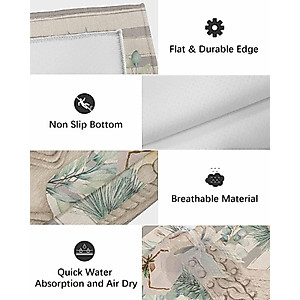 Christmas Stockings Outdoor Rugs for 5'x8' Patios Clearance, RV Camping Mat Rug Portable Outside Rug Indoor Outdoor Area Rug Mat for Beach Deck Pool Eucalyptus Leaves Rustic Stripes