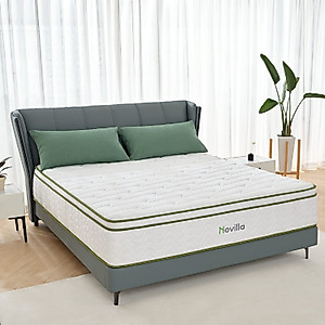 Novilla Twin Size Mattress 12 Inch Hybrid Mattress with Gel Memory Foam & Pocketed Coil for Pressure Relief & Motion Isolation Medium Soft Twin Bed Mattress in a Box Amenity