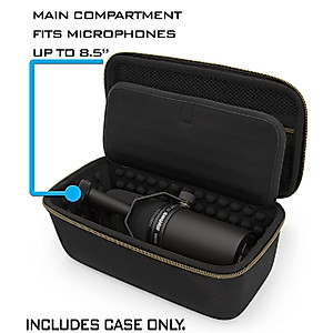 CASEMATIX Studio Case Compatible with Rode PodMic, Shure SM7B Microphone and Other Large Podcast Mics with XLR Recording Accessories - Includes Podcasting Mic Bag Only