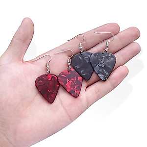 FunBoat Eddie Munson Guitar Pick Earring - Rock Music Earrings - Halloween Costume Jewelry Gifts for Women Men (Eddie Earring)