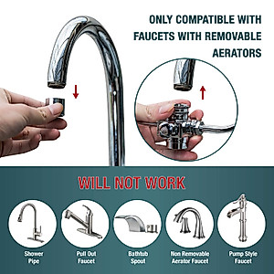 Eye Wash Station, Emergency Eyewash Stations Faucet Mounted for Sink Attachment -Eye Flush Unit Eye Wash Solution for First Aid for Lab Factory Industry Site, Office and Home, Equipped with 4 Adapters