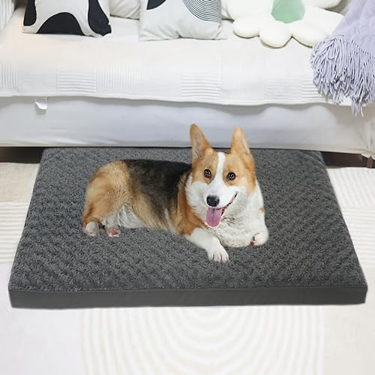 DEBANG HOME Orthopedic Dog Bed,Waterproof Dog Bed,Medium Dog Bed for Medium Dogs,Dog Beds for Small Dogs, Dog Bed Pad Mattress,Soft and Comfortable Plush Dog mat,Anxiety Comfy Dog Bed
