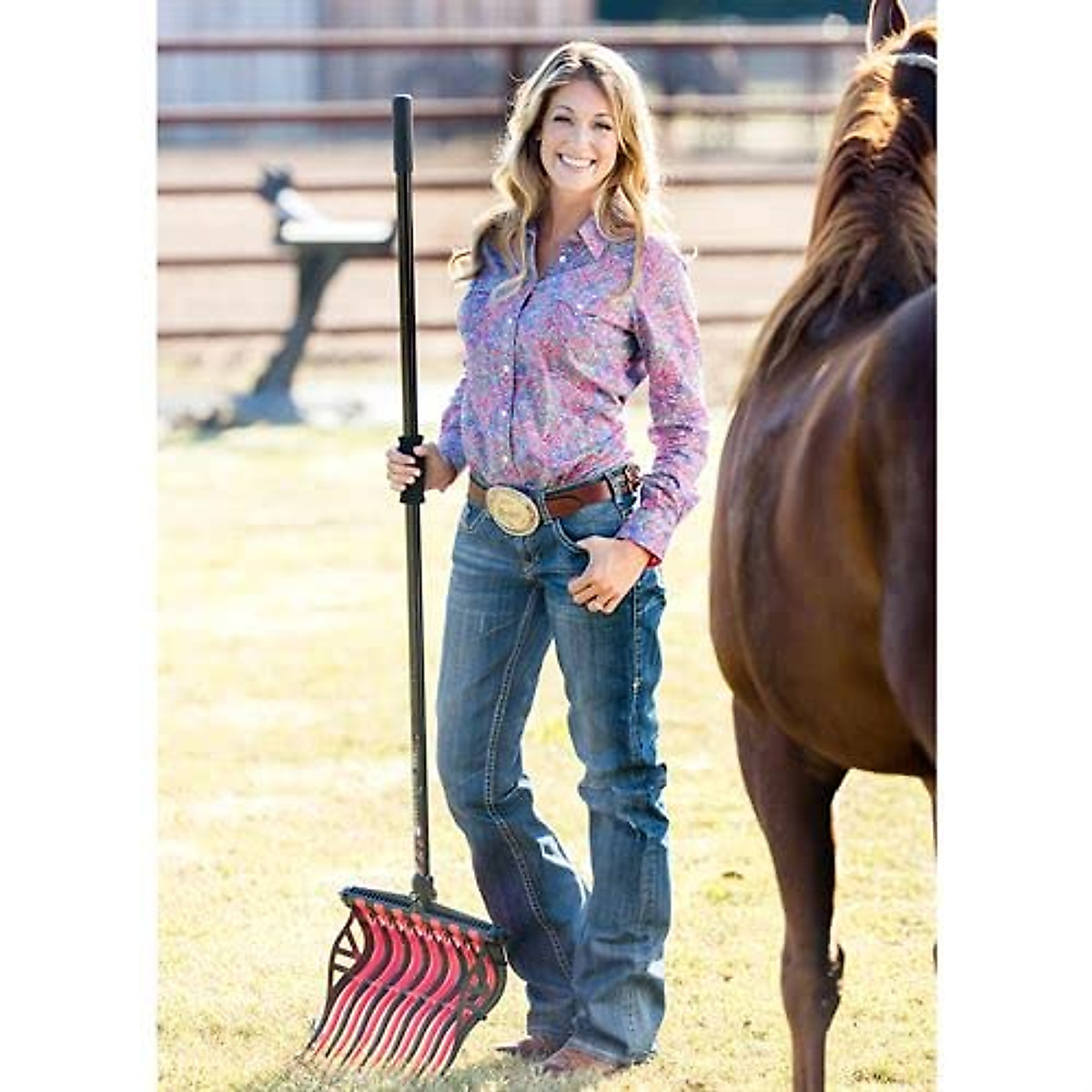 Noble Equestrian Adjustable Wave Fork for Muck, Manure, & Heavy Duty ...