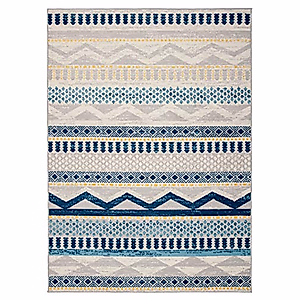 Rugshop Sky Collection Contemporary Bohemian Design Area Rug 5' x 7' Blue