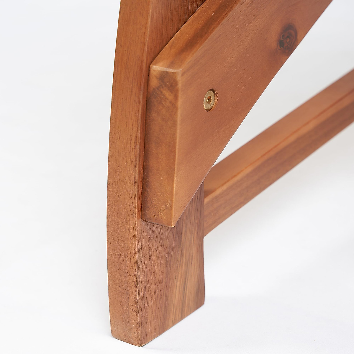 Outsunny 4 Piece Patio Furniture Set, 2 Chairs with Cushions & Ottomans, Outdoor Chair Set for 2 with Footstools, Slatted Acacia Wood Seat & Backrest, Cream White