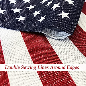 Flagolden American USA Garden Flag 12x18 Inch Made in USA - Double Sided Silver Silk Fabric Banner Patriotic Decor Yard Flags for All Seasons-Small US Flag for Outdoor or Indoor Lawn Patio