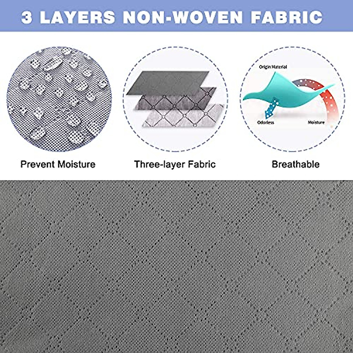 Fixwal 8 Pack Large Clothes Blankets Storage Bags Foldable Organizer Storage Containers for Comforters, Bedding, Clothing, Fabric Closet Storage Bins with Sturdy Zipper Handle Clear Window, 90L Grey