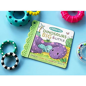 Tuffy Dinosaurs Big & Little Book - Washable, Chewable, Unrippable Pages With Hole For Stroller Or Toy Ring, Teether Tough, Ages 0-3 (Baby's Unrippable) (A Tuffy Book)