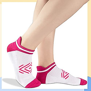 Comfoex Girls Socks For Kids 8-10 4-6 6-8 Years Old Ankle Athletic Socks Cotton Socks With Cushioned Sole 6 Pairs