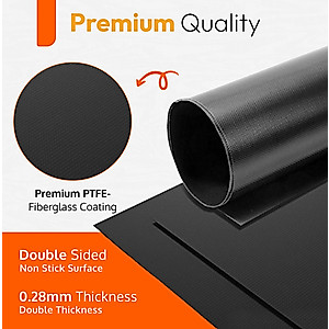 2 Pack Large Thick Heavy Duty Non Stick Teflon Oven Liners Mat, 17"x 25" BPA and PFOA Free, for bottom of Electric Oven Gas Oven Microwave Charcoal or Gas Grills