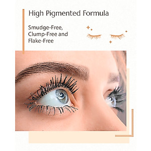 2 Sides Lengthening Mascara by TSUVIMI | Smudge-Proof, Clump-Free & Buildable Formula | Waterproof Defining Mascara Makeup | Ophthalmologist Tested, Hypoallergenic, Vegan, Cruelty Free | Golden Brown