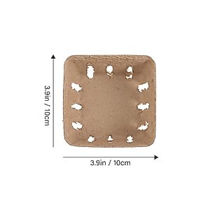 GANAZONO Bushel Basket 50pcs Square Paper Berry Basket Pulp Fiber Produce Vented Container Holder Box Fruit Tray for Fruit Vegetable Farmer Market Grocery Packaging Desktop Stand