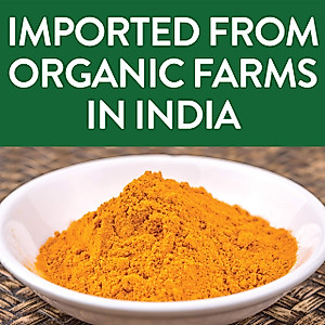 FGO Organic Turmeric Powder w/Curcumin, 100% Raw from India, 16oz, Packaging May Vary (Pack of 1)