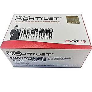 R3411 YMCKO Color Ribbon For Evolis Tattoo Card Printer 100 Prints
