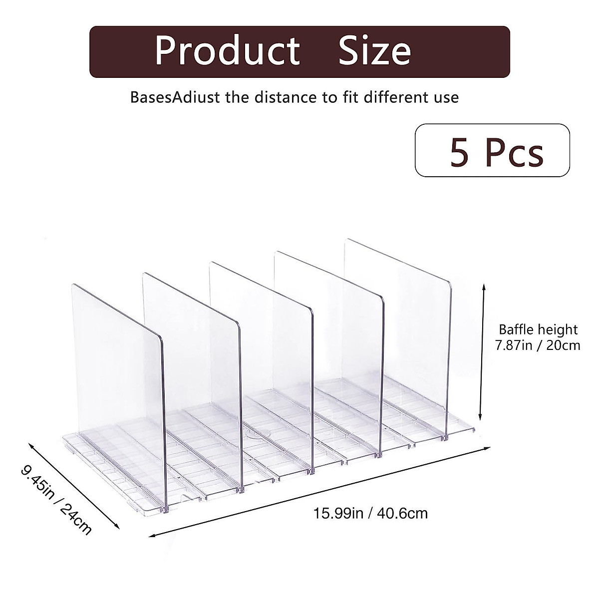 Lioguniy Purse Organizer for Closet 10 Pack Clear Shelves Divider Clothes Purse Bag Handbag Organizer Book, Adjustable Plastic Shelves for Home Bathroom Bedroom Kitchen