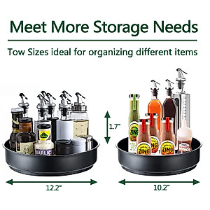 Lazy Susan Organizer, SIMCAS Non-Skid Stainless Spice Rack, Lazy Susan Turntable for Cabinet, Spice Organizer for Kitchen Refrigerator and Countertop, Cabinet Organizer for Vanity & Bathroom, 12 inch