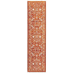 Unique Loom Traditional Classic Intricate Design with Distressed Vintage Detail, Area Rug, 2' 7 x 10' 0 Runner, Terracotta/Ivory