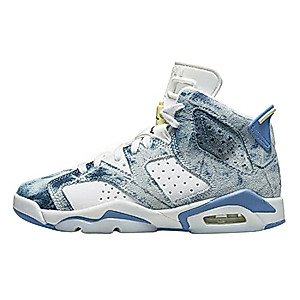 Jordan Boy's Air Jordan 6 Retro (Big Kid) White/Dutch Blue/Citron Tint/Black 6.5 Big Kid M