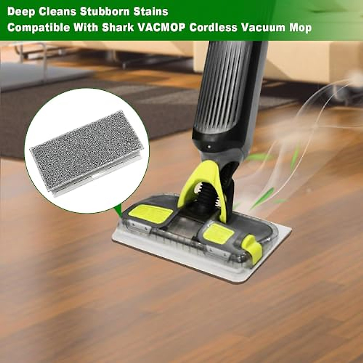 Gogintik Flannel Composite Replacement Pads for VACMOP Disposable Hard Floor Vacuum and Mop Pad Refills, 8 Count