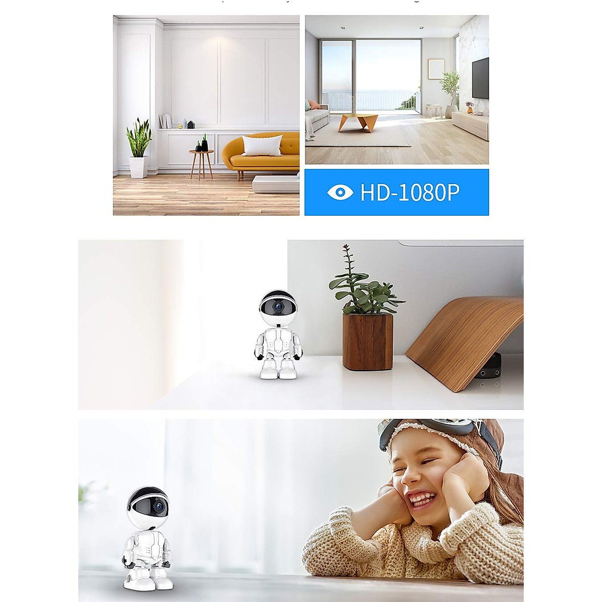 KuWFi Cloud Home Security IP Camera Robot Intelligent Auto Tracking Camera Wireless WiFi Baby Video Monitor Surveillance Camera 1080P