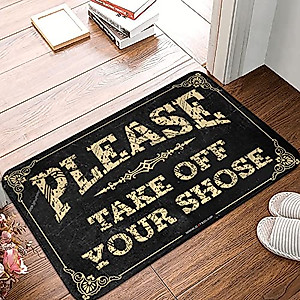 Please Take Off Your Shoes Non-Slip Carpet Rugs Rubber Backing Non Slip Rugs Indoor Doormat Machine Washable for Inside Floor Mats for Entryway 20"(W) x 32"(L)