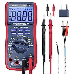 AstroAI Digital Multimeter, TRMS 6000 Counts Volt Meter Manual and Auto Ranging; Measures Voltage Tester, Current, Resistance, Continuity, Frequency; Tests Diodes, Transistors (Renewed)