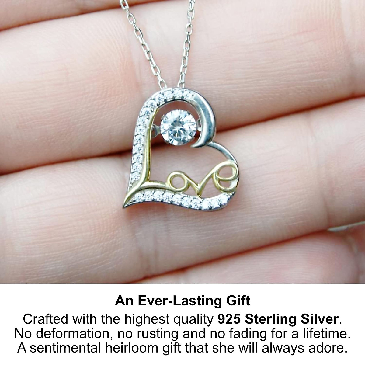 Daughter Pregnancy Gift - Sterling Silver Love Heart, Gift For Pregnant Daughter From Mom, First Time Mom Gift for Expecting Mother, Birthday Gifts For Expecting Daughter, Mom To Be Gift Necklace