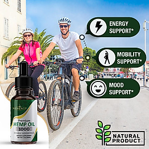 NEW AGE Hemp Oil - All Natural Grown and Made in The USA! (1000 (Pack of 2))