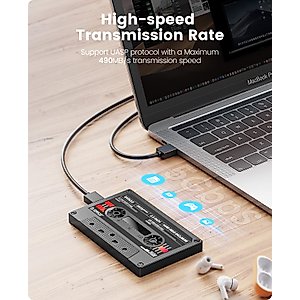 ORICO 2.5'' Hard Drive Enclosure SATA to USB3.0 DIY Sticker External HDD Enclosure for 7/9.5mm HDD SSD, Portable Hard Drive Case with UASP Max 6TB Compatible with Xbox, PS4, Samsung, WD, Seagate