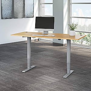 Bush Business Furniture Move 40 Series Height Adjustable Desk, 72W x 30D, Natural Maple