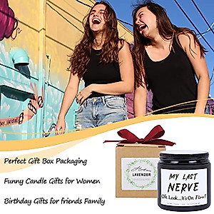 My Last Nerve Candle - Funny Gifts for Women, Birthday Gifts for Best Friend, Unique Mother's Day Christmas Valentines Day Gifts for Her, Mom, Sister, BFF, Girlfriend, Coworker, Boss