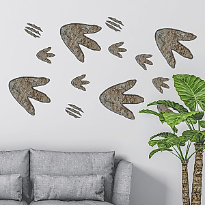 90 Pieces Dinosaur Decor Dinosaur Footprints Floor Decals Peel and Stick Dinosaur Track Stickers Removable Dinosaur Tracks Wall Decals Vinyl Footprints Wall Decal for Baby Nursery Bedroom Home Decor