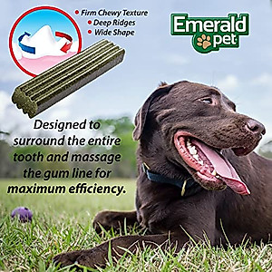 Emerald Pet Fresh Smileezz Grain Free Dog Dental Treats — Minty Fresh Breath and Clean Teeth for Puppies and Small Dog Breeds — Made in USA Mini, 6 Oz