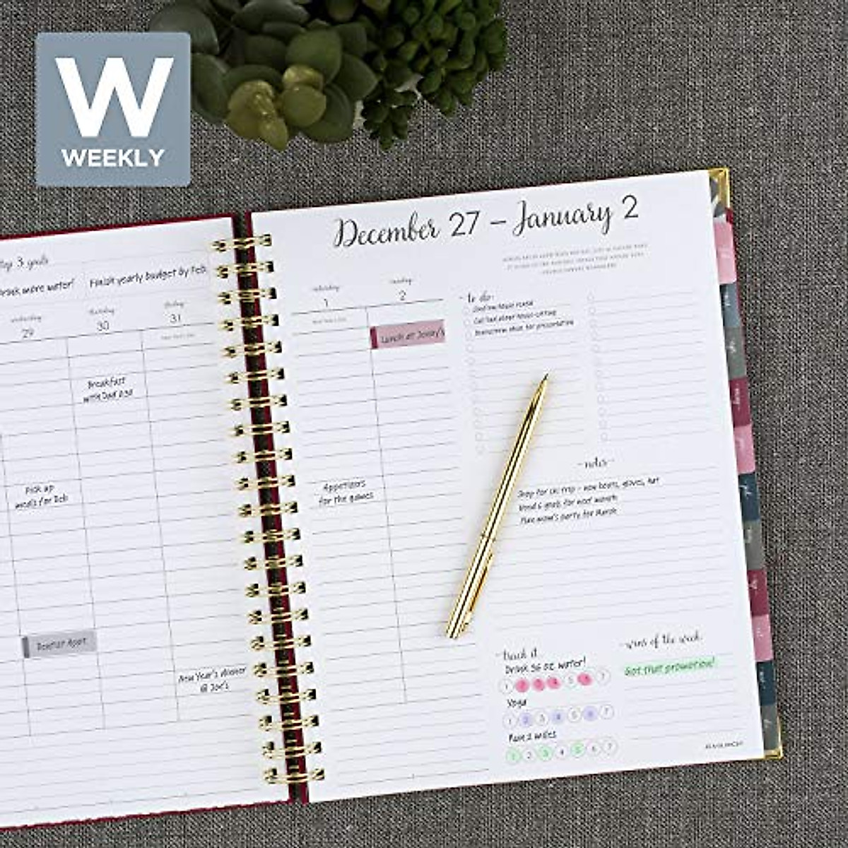 2022 Weekly & Monthly Planner by AT-A-GLANCE, 8-1/2" x 11", Large, Hardcover, Harmony, Berry (6099-905-59)