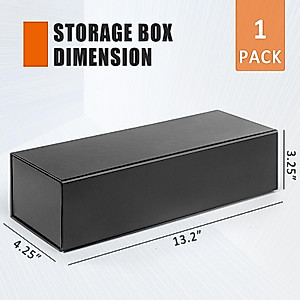 Trading Card Storage Box, Baseball Card Storage Box Holds 900+ Sport Cards or 200 Toploaders, Fits Football, Basketball, Hockey, Gaming & Trading Cards, Black, 13x4x3 inches