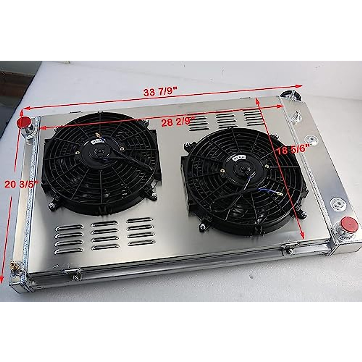 Aluminum Radiators for 1973-1991 Chevy C10 C20 K10 K20 Silverado Scottsdale Truck 5.7 7.4 V8 Pickup K5 Blazer 3 Row Radiator with Electric Fan Shroud Kit Radiador