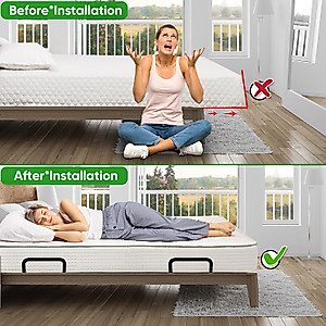 6Pcs Mattress Retainer Bar Mattress Slide Stopper from Sliding Non Slip Mattress Holder for Adjustable Bed Wider Taller Metal Mattress Holder for Wooden Bed Frame Black