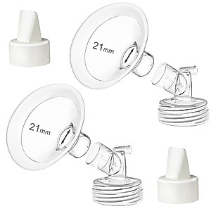 PumpMom-us 21mm Flanges Compatible with Spectra S2 Spectra S1 9 Plus Breastpumps Accessories, Replacement Breast Shield for Spectra Pump Parts and Spectra Flange