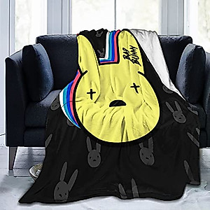 Iosbdnsm Bad Cute Bunny Throw Blanket Living Room Car Bedroom Warm Blankets Air Conditioning Blanket Fans Gifts 80"x60"