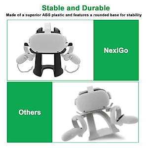 NexiGo VR Stand with Controller Holder for Oculus Quest, VR Headset Display and Controller Mount Station for Oculus Quest 1/2, Oculus Rift S, Oculus Rift, Black