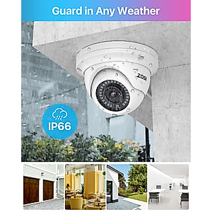ZOSI 8CH 4K PoE Home Security Camera System with 2TB Hard Drive,4pcs 3K 5MP Indoor Outdoor IP Dome Cameras,Night Vision,Motion Detection,Remote Access,8 Ports 16CH 8MP NVR Recorder for 24/7 Recording