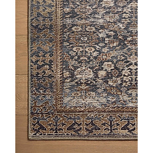 Loloi Amber Lewis x Loloi Georgie Collection GER-05 Denim / Spice, 3'-0" x 12'-0", 0.19" Thick Runner Rug