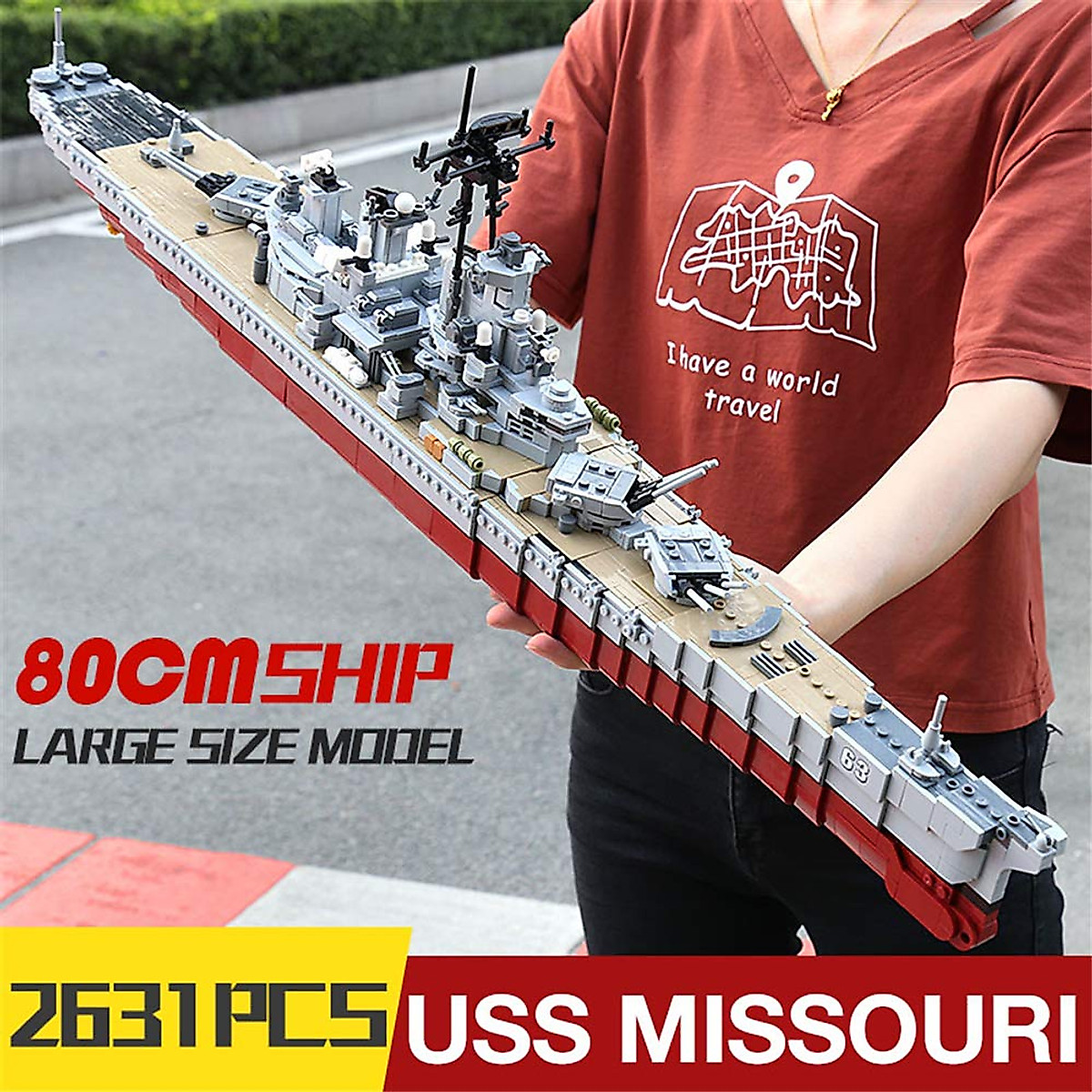 Xingbao 06030 2631PCS Military Army Series The USS Missouri Battleship Set Building Blocks Classic Cruiser Model Bricks WW2 Toys Adult Toys