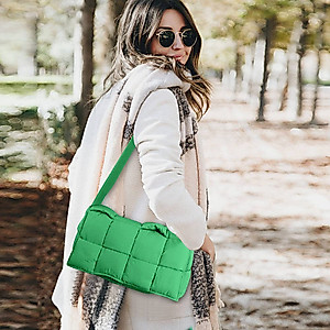 INPAKSA Puffer Woven Bag Women Padded Designer Crossbody Bags Woven Purse Down Shoulder Bags for Women